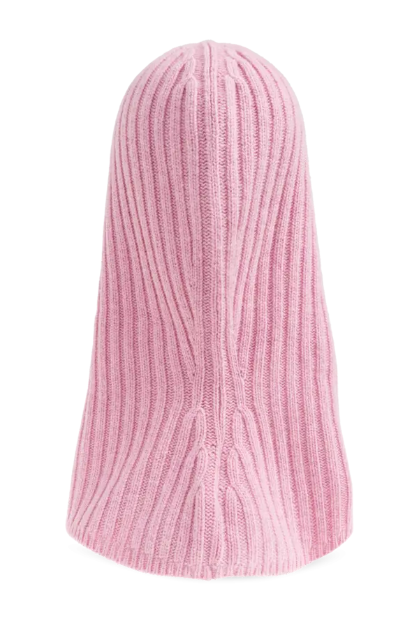 GANNI Balaclava With Embroidered Logo - Pink