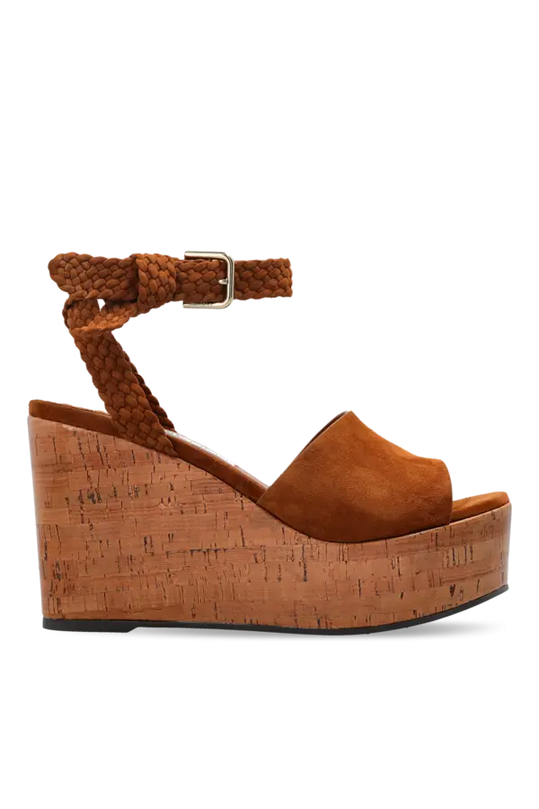 JIMMY CHOO Jori 100 Wedge Sandals - Brown