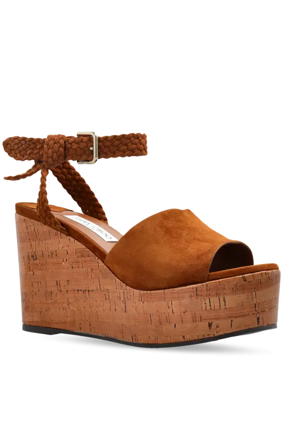 JIMMY CHOO Jori 100 Wedge Sandals - Brown