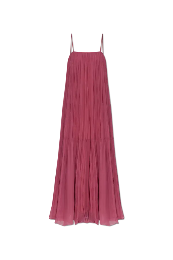 Chloé Silk Off-shoulder Maxi Dress - Purple