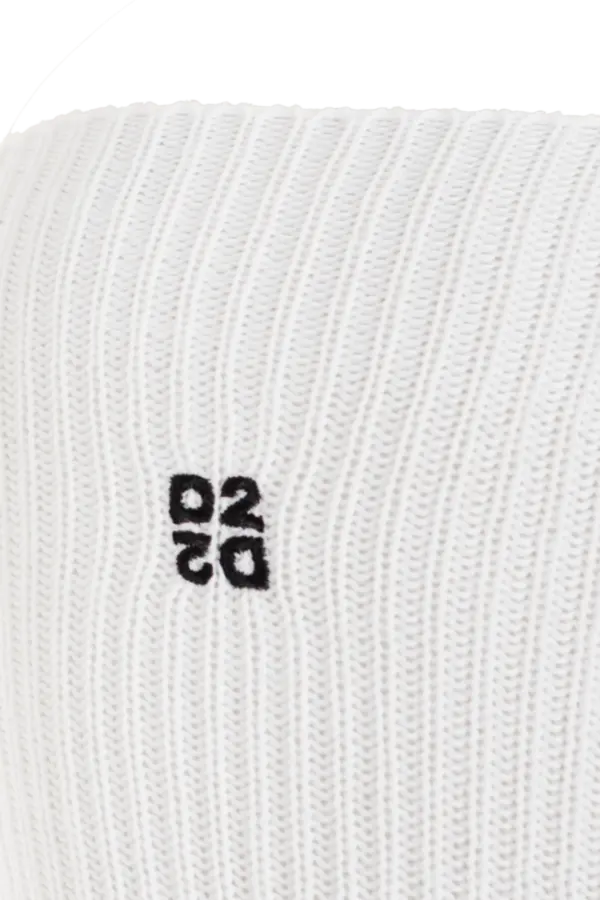 Dsquared2 Long Socks With Embroidered Logo - White
