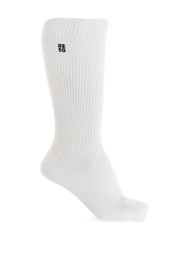 Dsquared2 Long Socks With Embroidered Logo - White