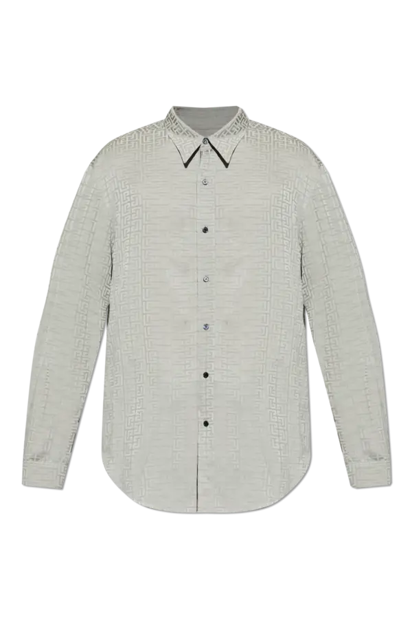 Balmain Shirt With Monogram - Grey