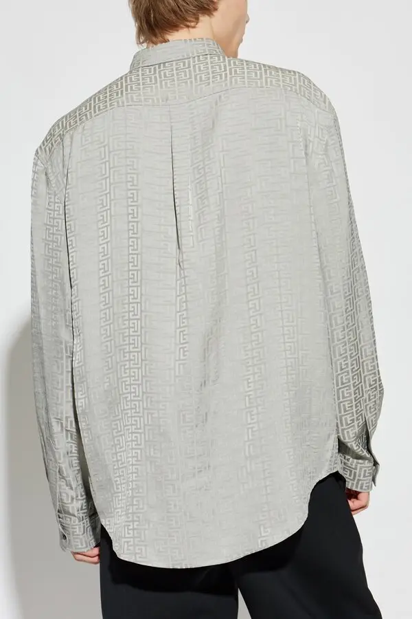Balmain Shirt With Monogram - Grey