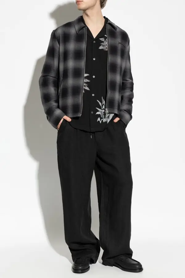 ALLSAINTS Linen Wide Leg Trousers - Black