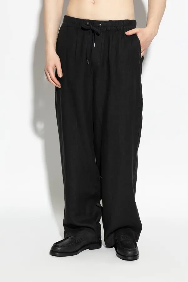 ALLSAINTS Linen Wide Leg Trousers - Black