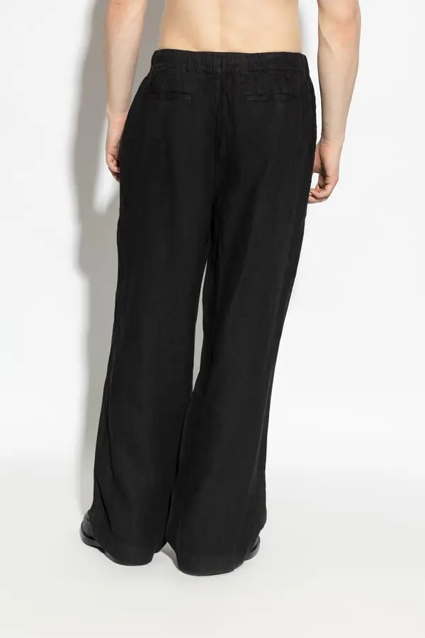 ALLSAINTS Linen Wide Leg Trousers - Black