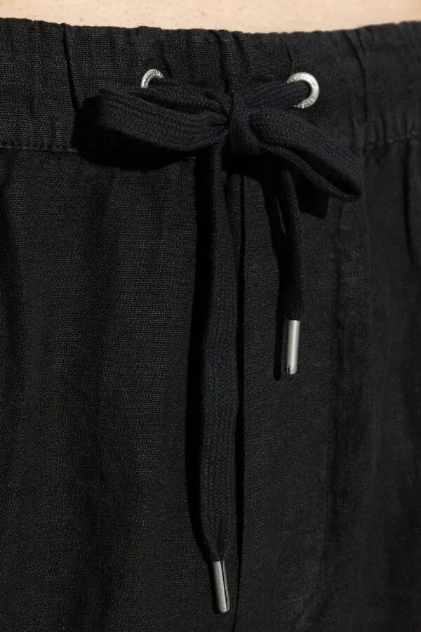 ALLSAINTS Linen Wide Leg Trousers - Black