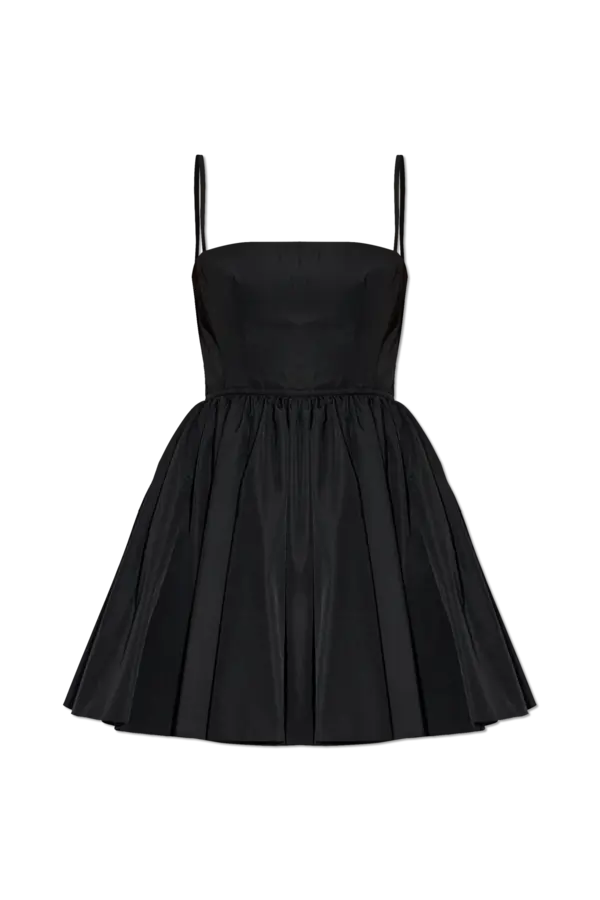 Alaïa Spaghetti Strap Flared Dress - Black