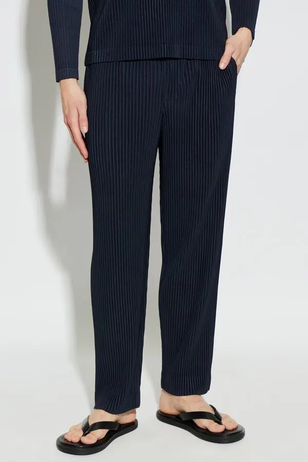 Issey Miyake Pleated Trousers - Navy Blue