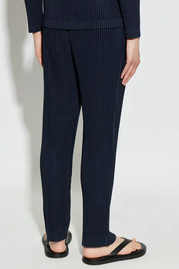 Issey Miyake Pleated Trousers - Navy Blue