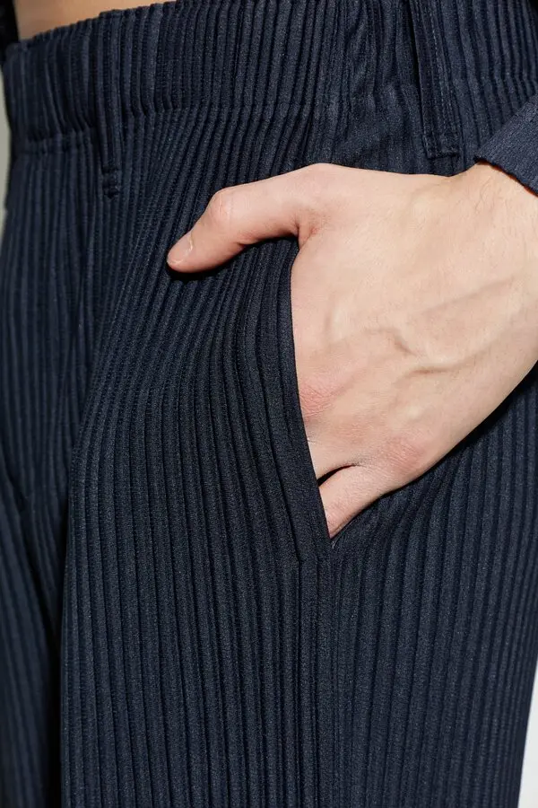 Issey Miyake Pleated Trousers - Navy Blue