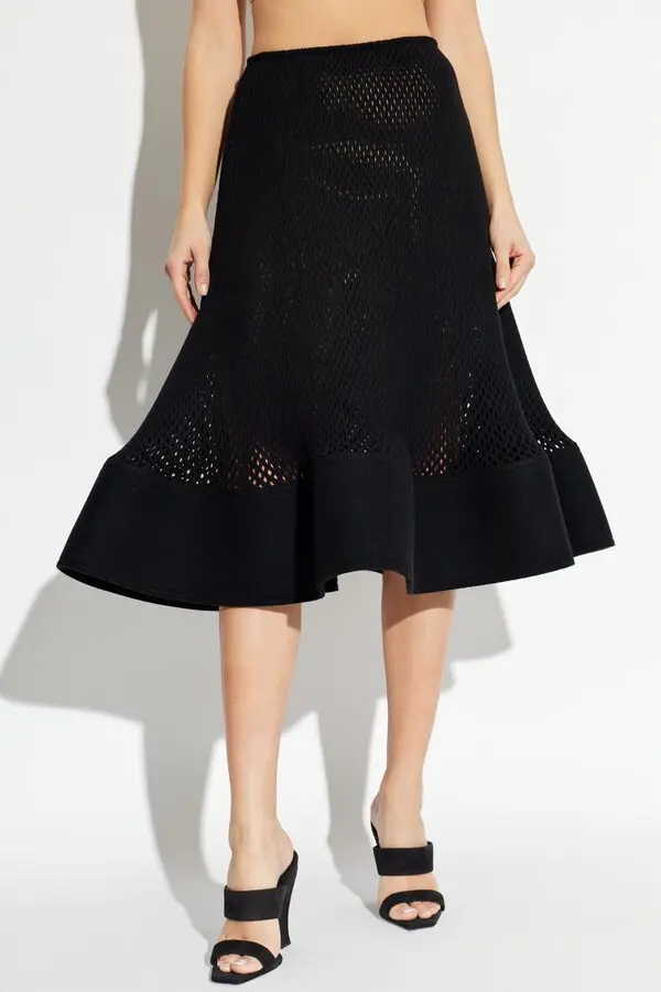 Alaïa Perforated Midi Skirt - Black