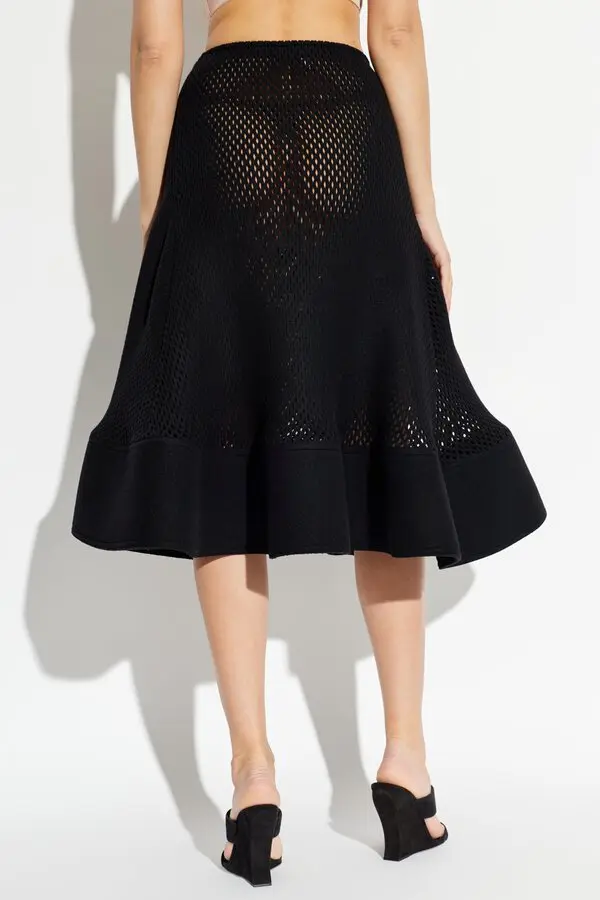 Alaïa Perforated Midi Skirt - Black