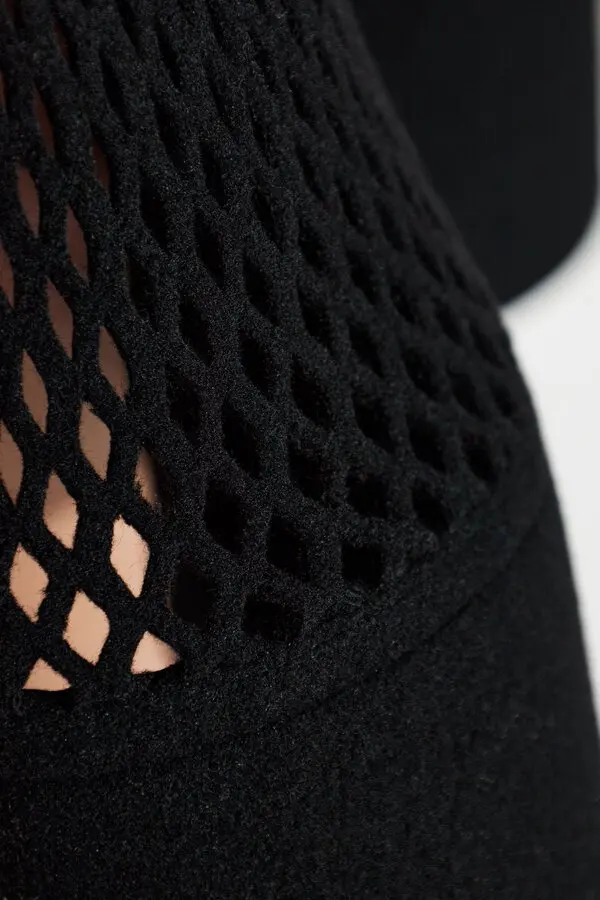 Alaïa Perforated Midi Skirt - Black