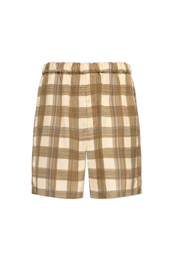 JIL SANDER Plaid Pattern Shorts - Cream