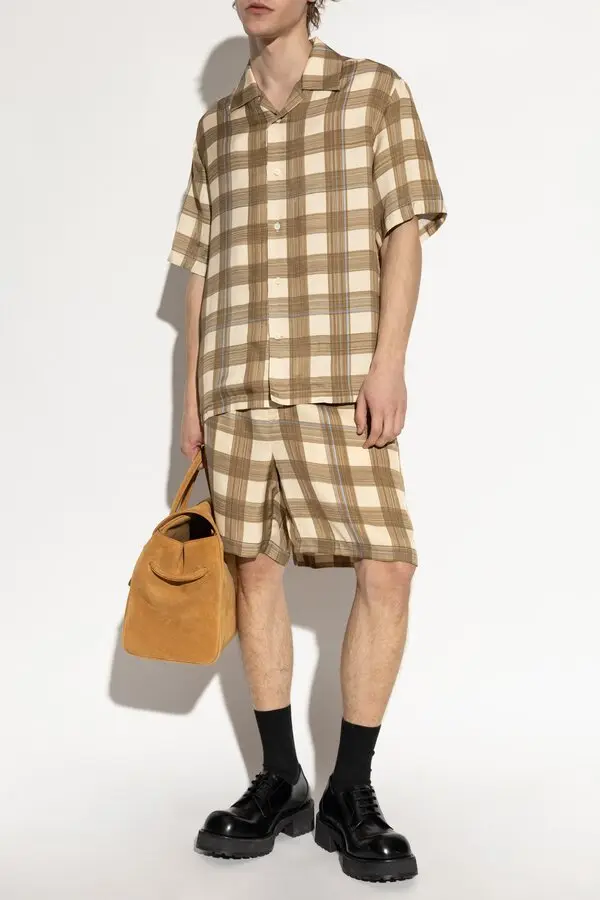 JIL SANDER Plaid Pattern Shorts - Cream