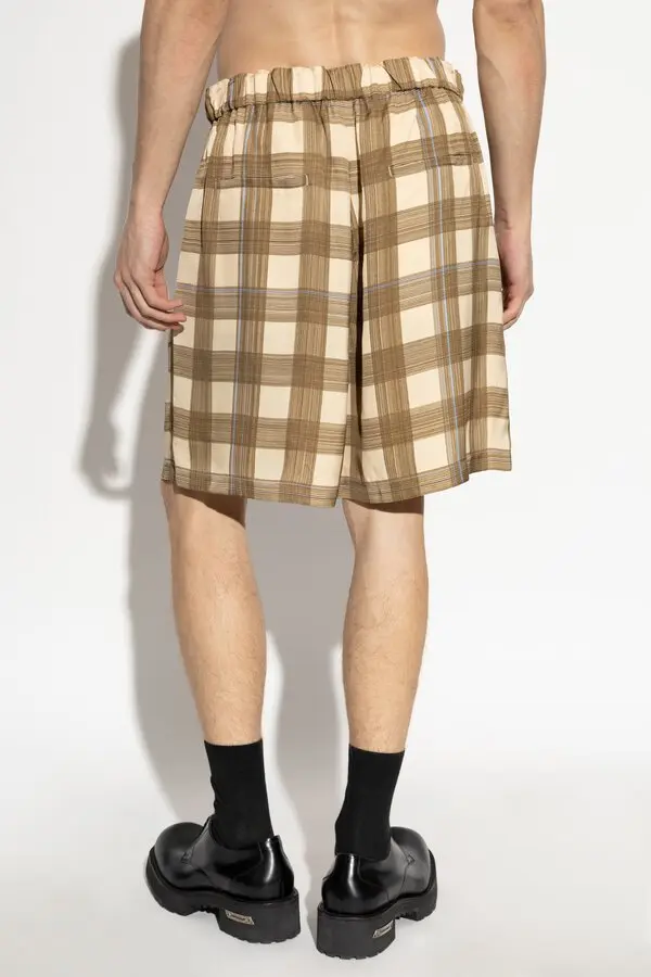 JIL SANDER Plaid Pattern Shorts - Cream