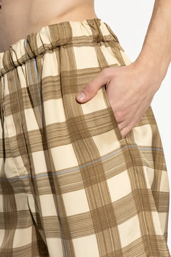 JIL SANDER Plaid Pattern Shorts - Cream