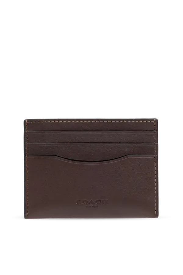 COACH Leather Card Case - Brown
