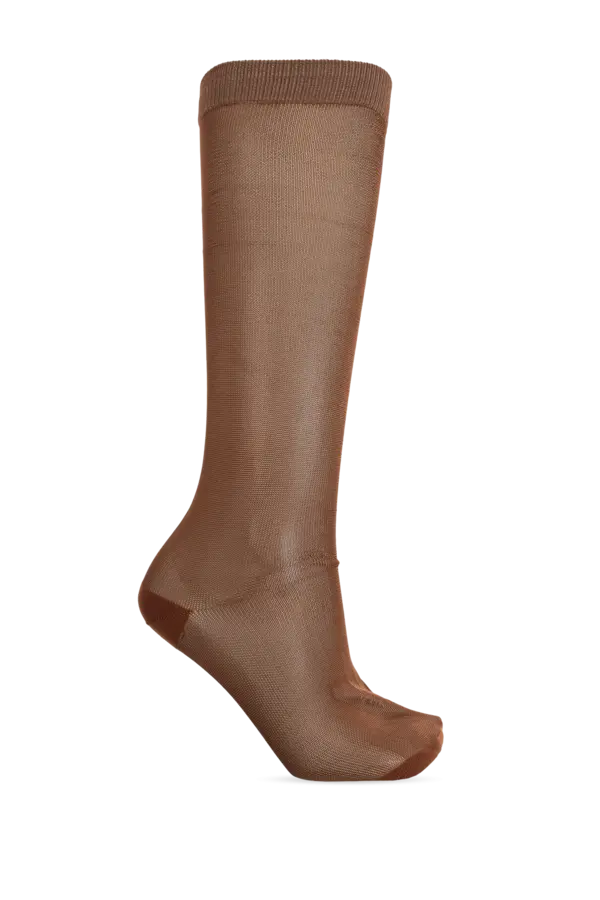 Marni Knee-high Socks With Logo - Brown