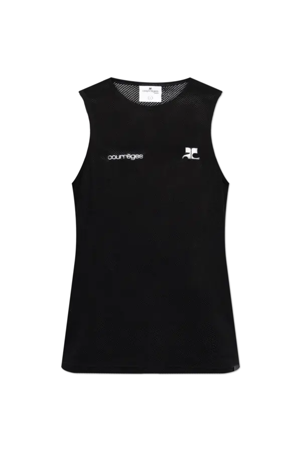 COURREGES Sleeveless Perforated Top - Black