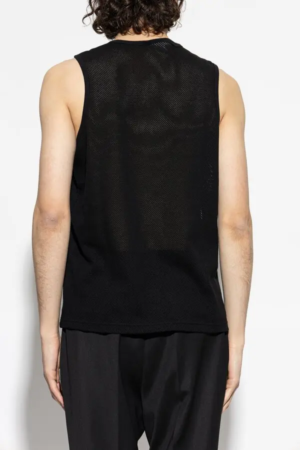 COURREGES Sleeveless Perforated Top - Black