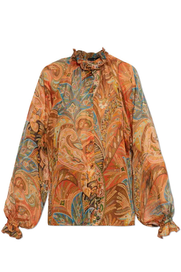 Etro Silk Paisley Print Top - Multicolour