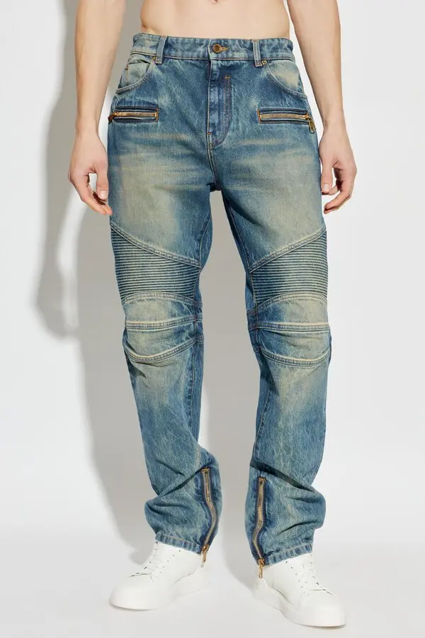 Balmain Vintage-effect Jeans - Blue
