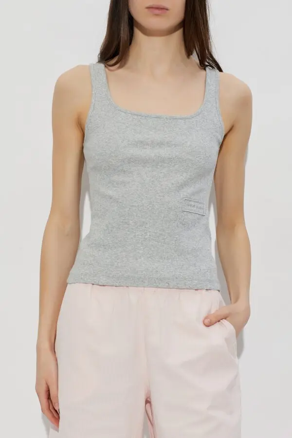 RETHINKIT STUDIOS Ribbed Sleeveless Top - Grey