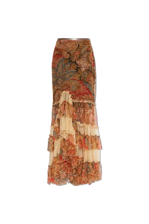 Etro Silk Ruffled Skirt - Multicolour
