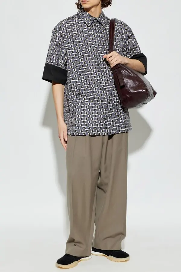 LANVIN Patterned Short-sleeve Shirt - Grey