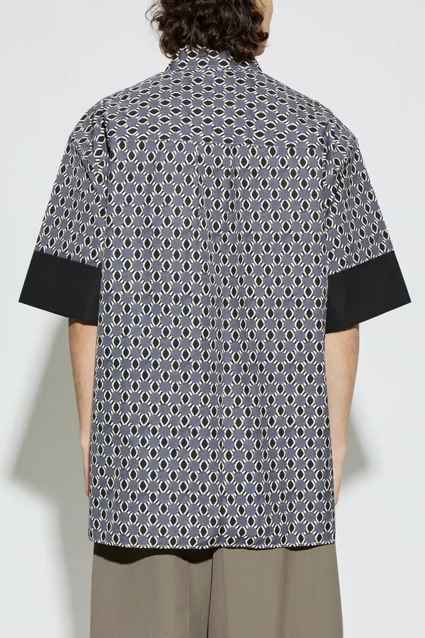LANVIN Patterned Short-sleeve Shirt - Grey