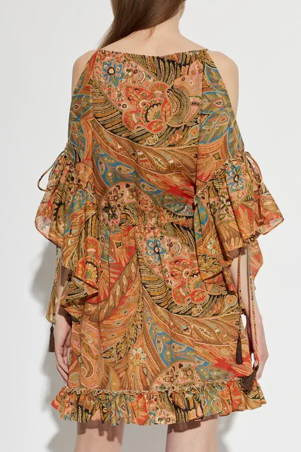 Etro Patterned Off-shoulder Mini Dress - Multicolour