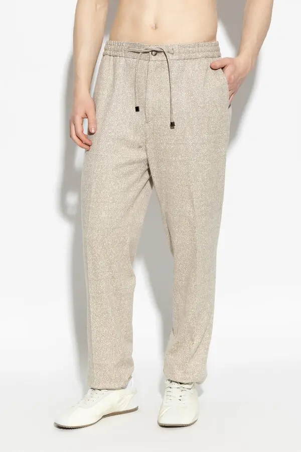Etro Plaid Patterned Trousers - Beige
