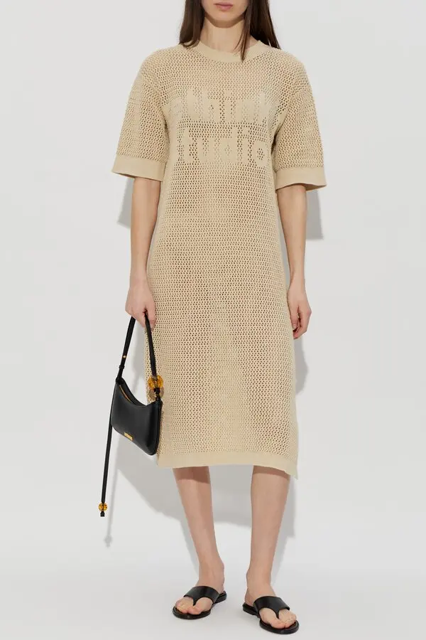 RETHINKIT STUDIOS Cotton Knit Midi Dress - Beige