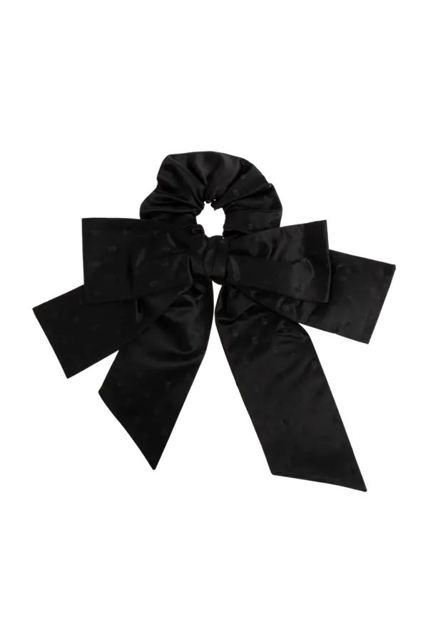 Alexander McQueen Silk Scrunchie With Skull Motif And Bow Detail - Black
