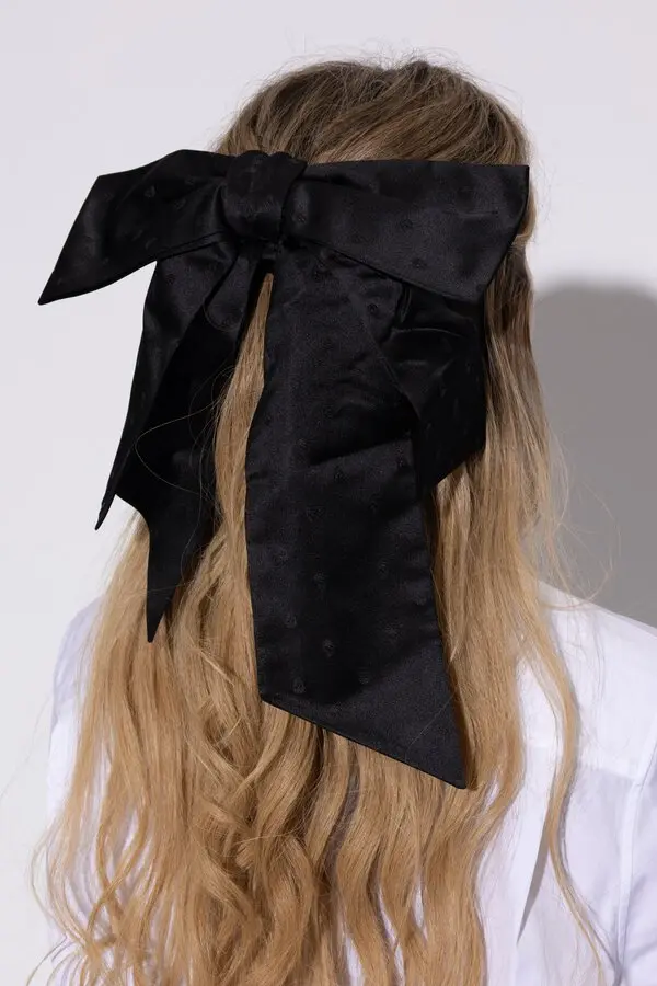 Alexander McQueen Silk Scrunchie With Skull Motif And Bow Detail