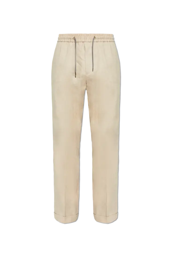 Paul Smith Tapered Turn-up Trousers - Beige