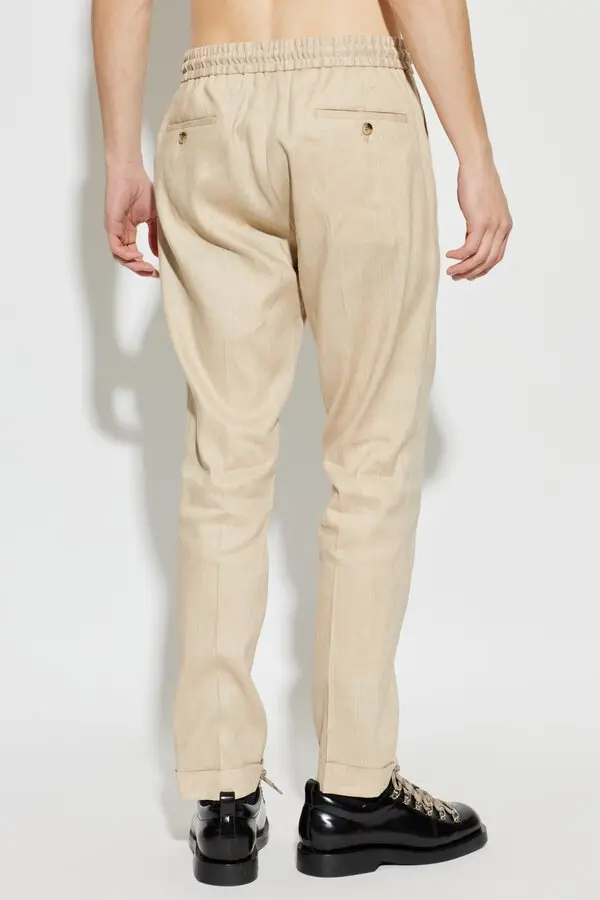 Paul Smith Tapered Turn-up Trousers - Beige