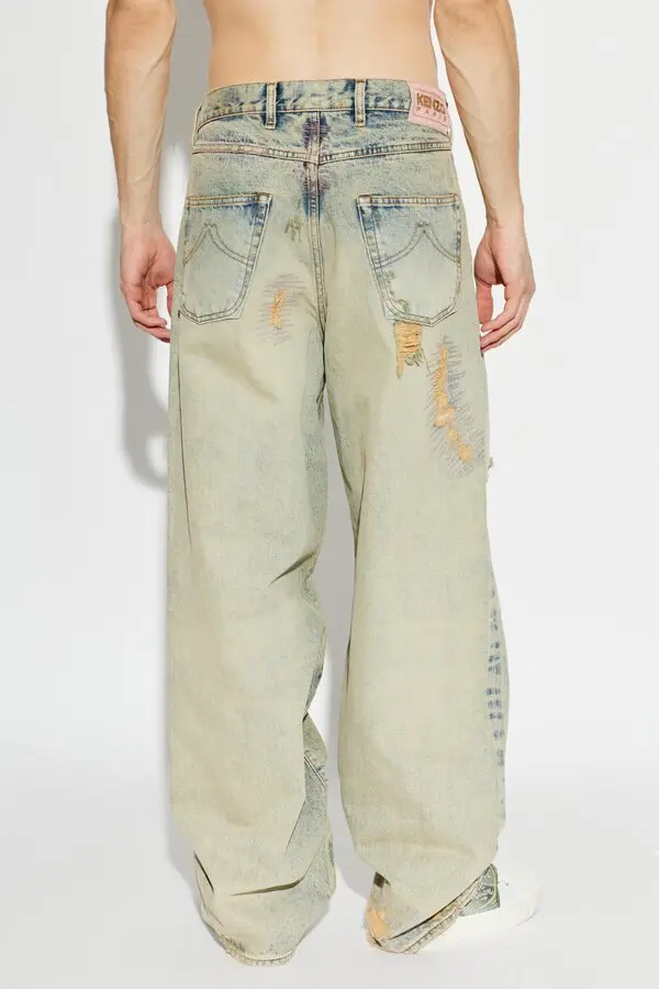 Kenzo Vintage-effect Jeans - Light Blue