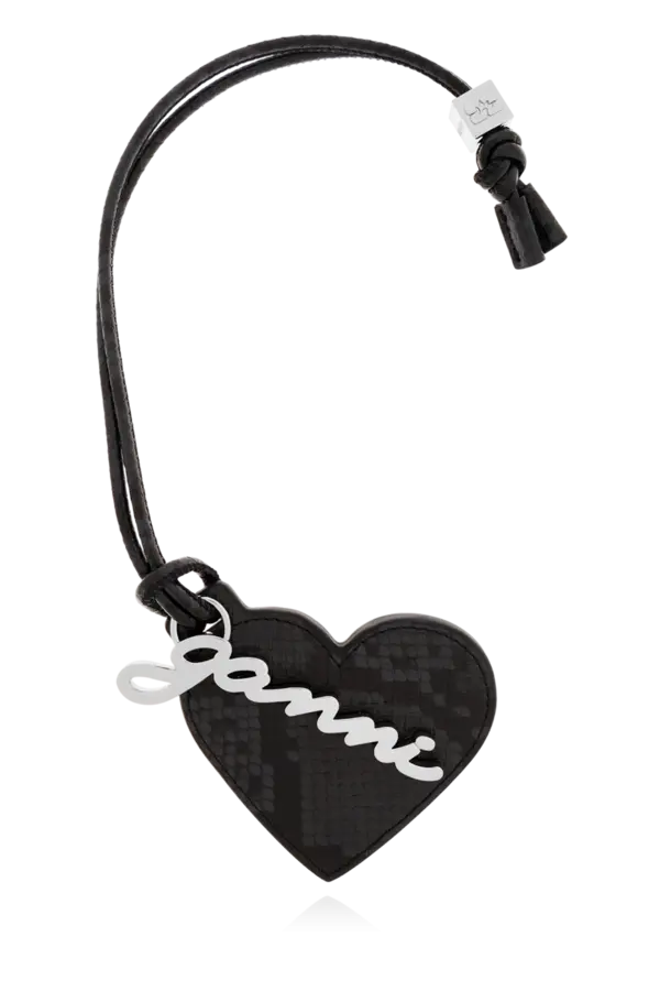 GANNI Heart-shaped Pendant With Mirror - Black