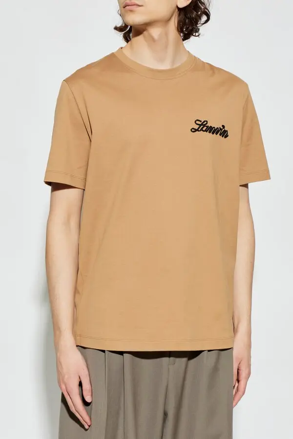 LANVIN T-shirt With Logo - Beige