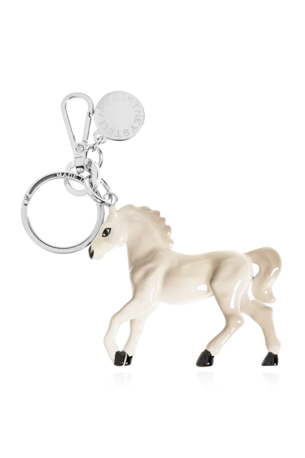 Stella McCartney Horse-shaped Keychain - White