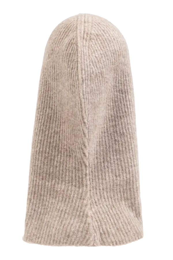 GANNI Wool Hood With Ties - Beige