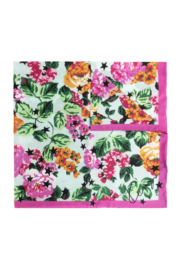 Kenzo Silk Scarf With Floral Motif - Multicolour
