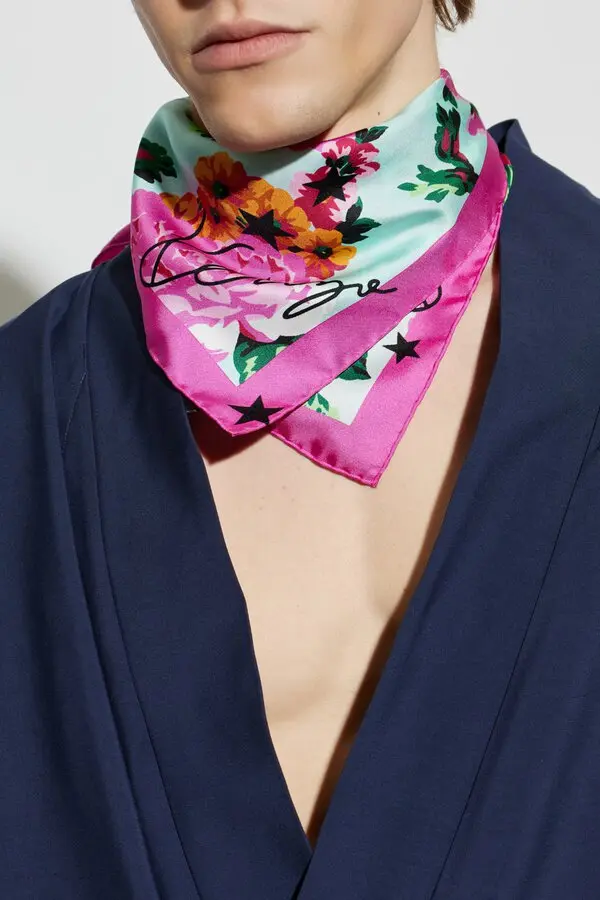 Kenzo Silk Scarf With Floral Motif