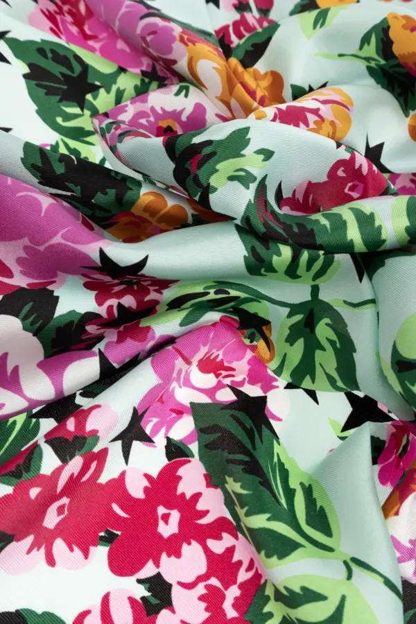 Kenzo Silk Scarf With Floral Motif