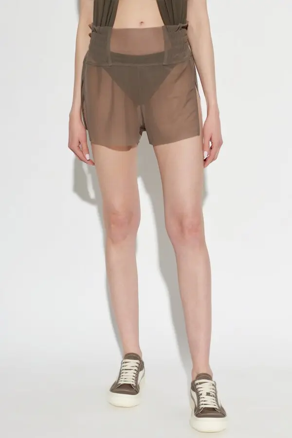 Rick Owens High-waisted Sheer Shorts - Grey