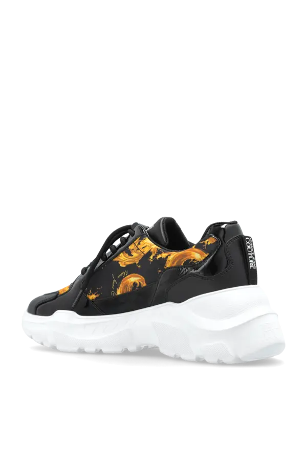Versace Barocco Pattern Sneakers - Black
